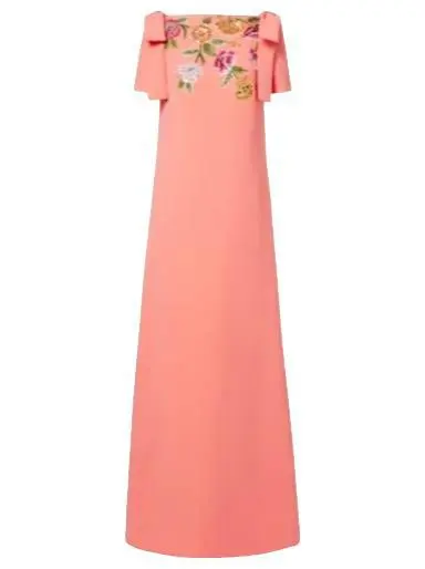 Carolina Herrera Embellished Floral Gown - Pink