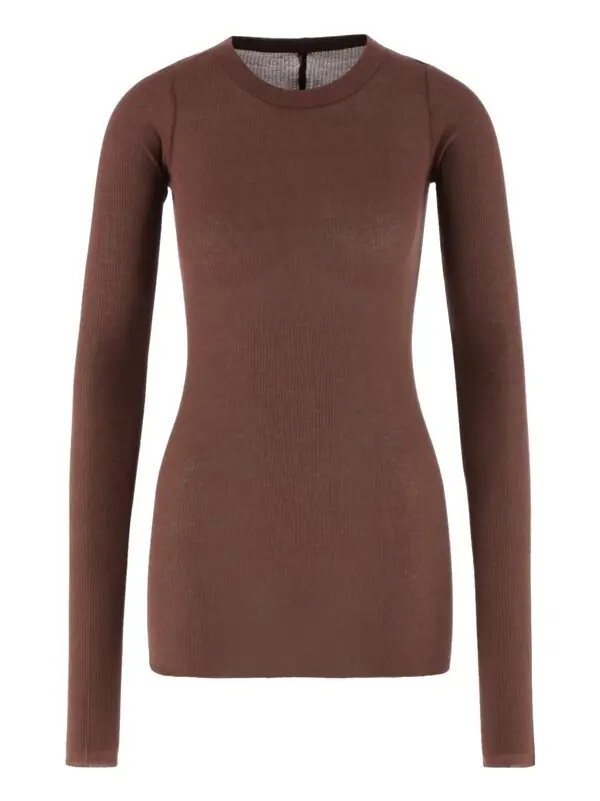 Rick Owens Long Sleeve Ribbed T-shirt - Red