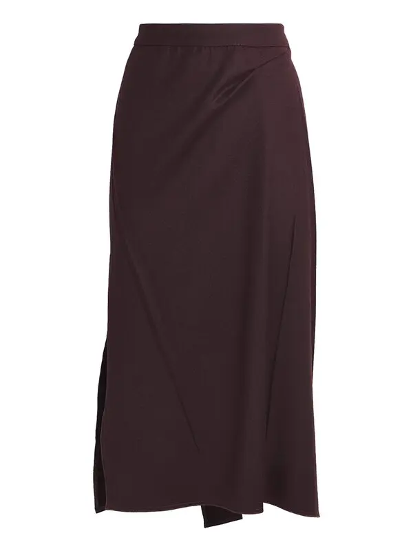 Victoria Beckham Wool Pressed Tailored Midi Skirt - Brown