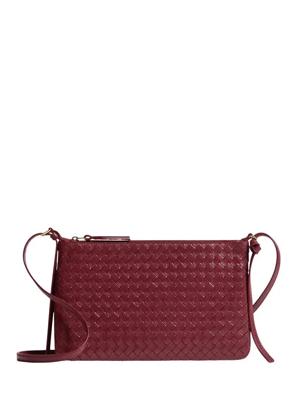 Bottega Veneta Leather Gemellini Pouch - Red