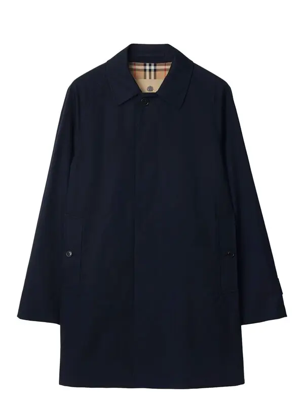 Burberry Organic Cotton Car Coat - Navy