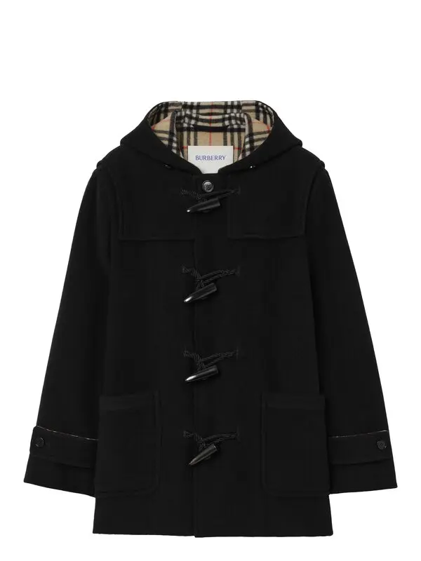 Burberry Wool Hooded Duffle Coat - Black