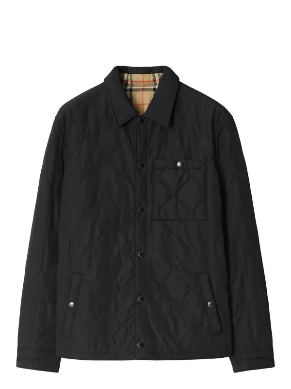 Burberry Quilted Reversible Check Overshirt - Black
