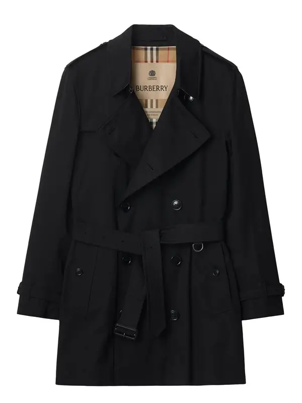 Burberry Short Kensington Trench Coat - Black