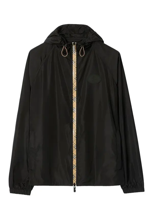 Burberry Check Tape Hooded Jacket - Black