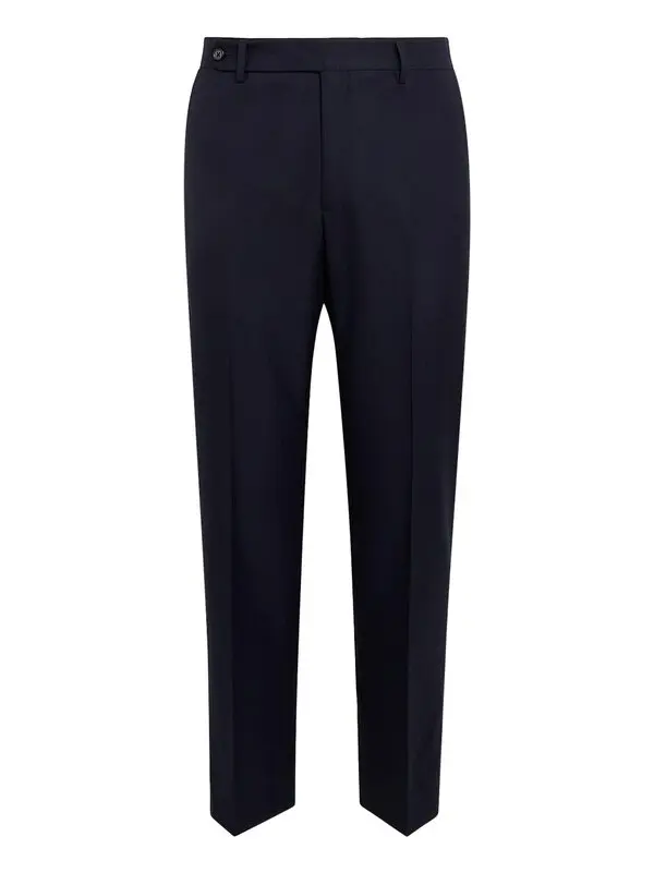 Corneliani Stretch Virgin Wool Drawstring Trousers - Navy