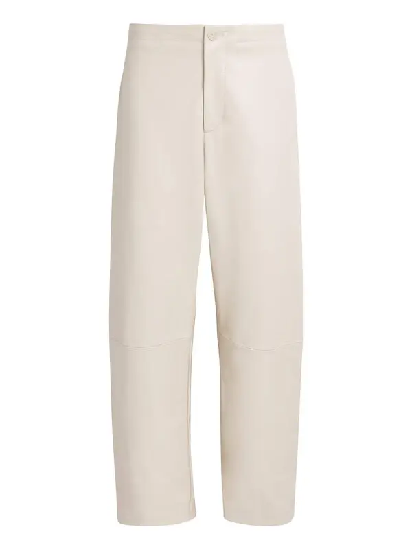 LAUREN MANOOGIAN Nappa Leather Wide-leg Trousers - Beige