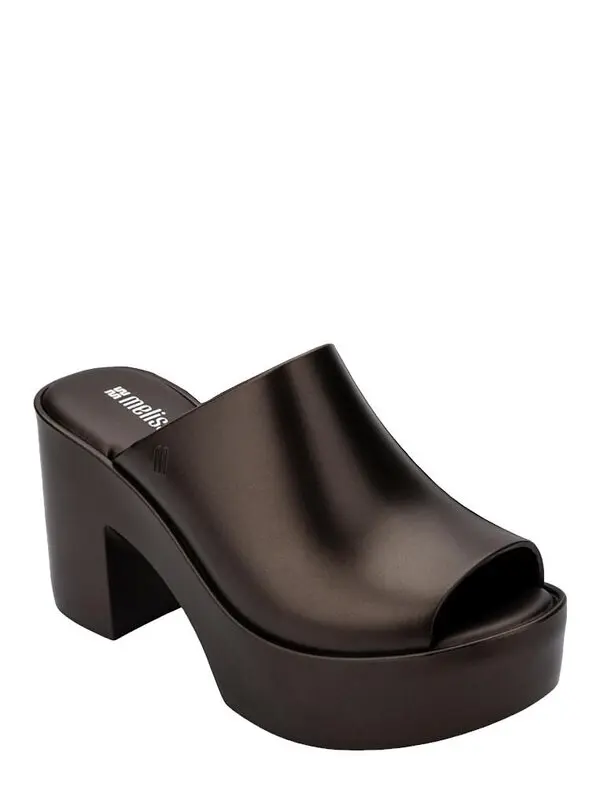 Melissa Metallic Platform Mule Heels - Bronze