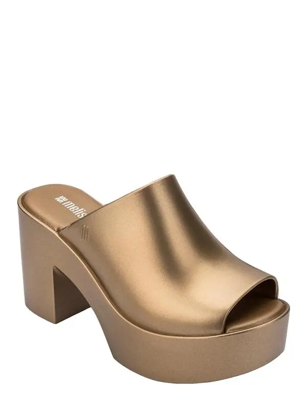 Melissa Metallic Platform Mule Heels - Gold