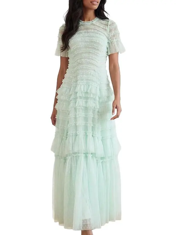 NEEDLE & THREAD Valentine Ruffle Maxi Gown - Soft Mint