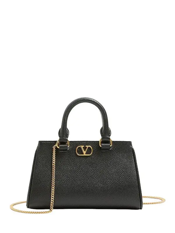 Valentino Garavani Mini Vlogo Leather Handbag - Black