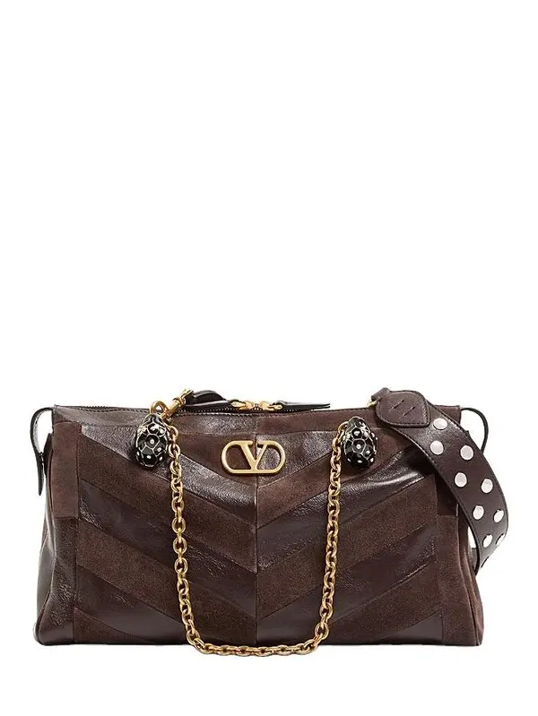 Valentino Garavani Medium Vlogo Shoulder Bag - Brown