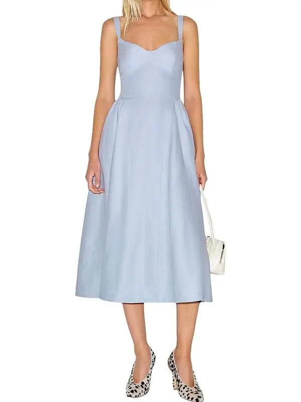 REFORMATION Linen Dress - Cloud Blue