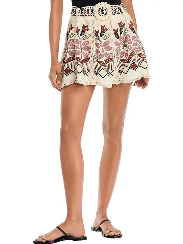 Farm Rio Ainika Rustic Flowers Skirt - Orange