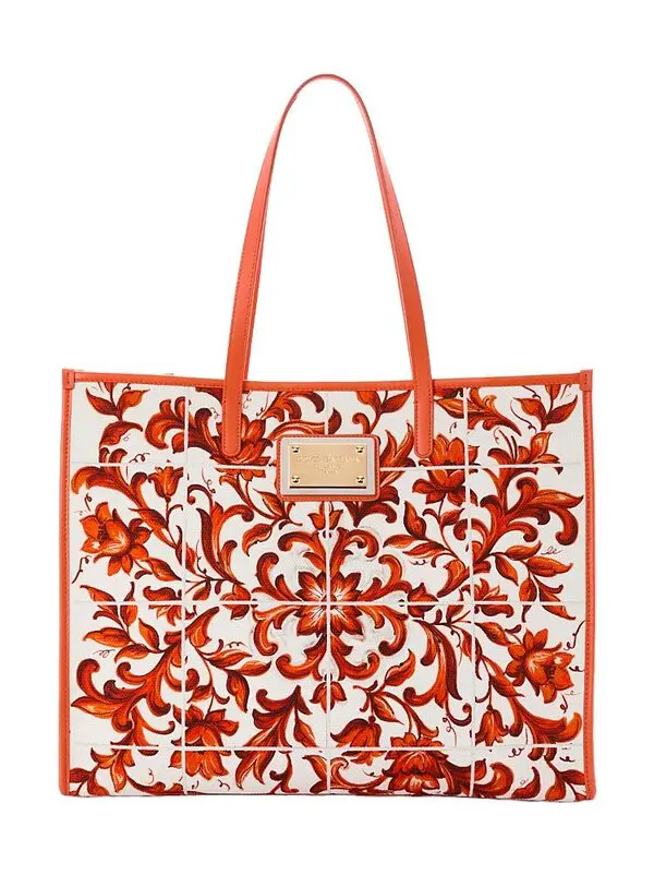Dolce & Gabbana Canvas Tote Bag - Orange