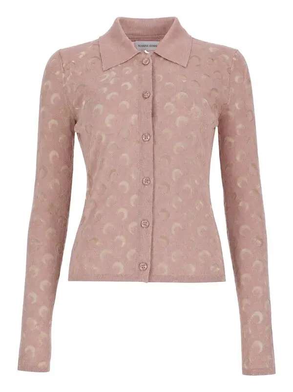MARINE SERRE Moon Cardigan - Pink
