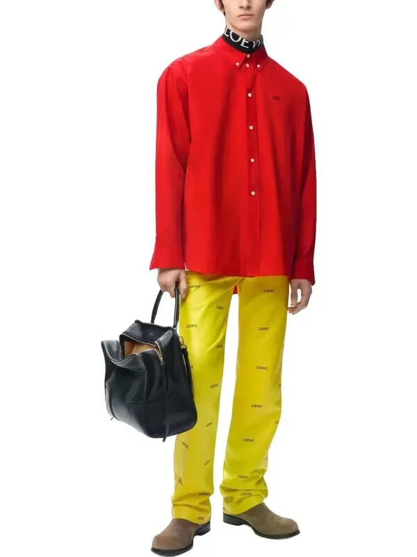 Loewe Logo-embroidered Button-down Shirt - Red
