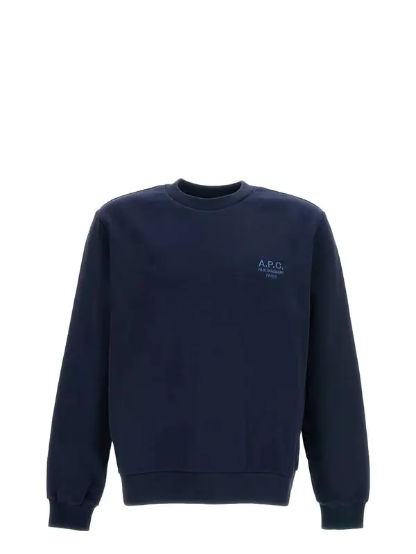 A.p.c. Embroidered Logo V-neck Sweater - Blue