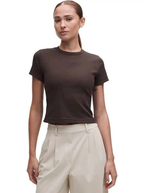 Lululemon Little Ribbed Tee - Mahogany Muse
