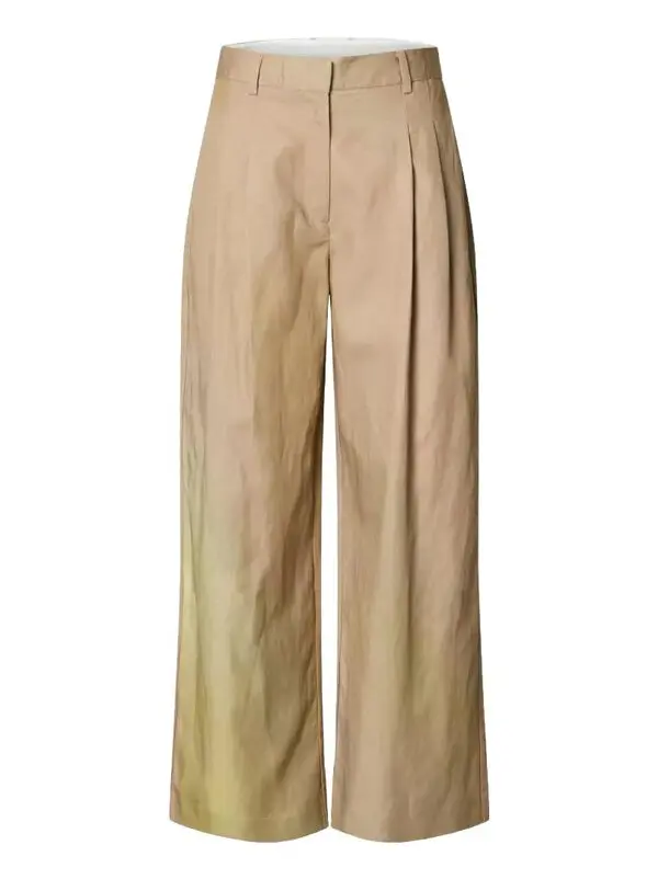 SELECTED Pleated Wide-leg Trousers - Neutrals