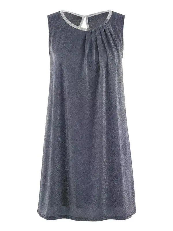 Frank Lyman Pleated Metallic-effect Dress - Grey