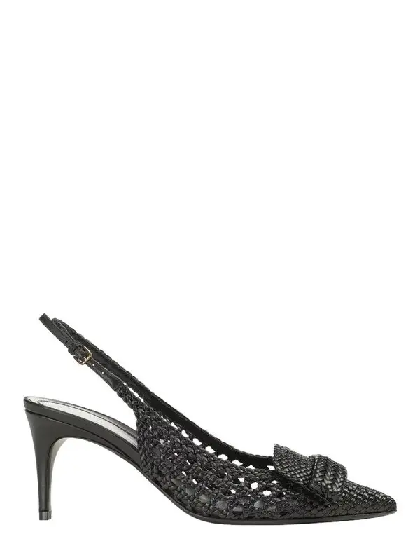 SERGIO ROSSI Braided Slingback Sandals - Black