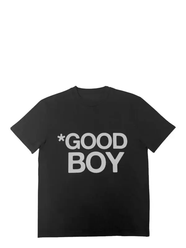 GEORDIE CAMPBELL Slogan Print Cotton T-shirt - Black