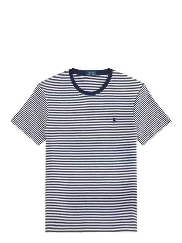 Polo Ralph Lauren Striped Logo-embroidered T-shirt - Blue