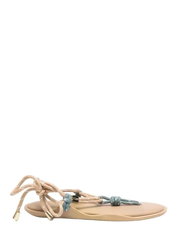 Flowze Rope Detail Wrap-around Sandals - Neutrals