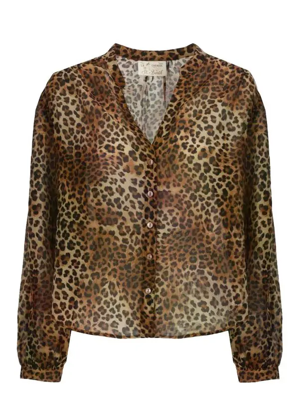 MC2 SAINT BARTH Leopard Print Button-down Shirt - Neutrals