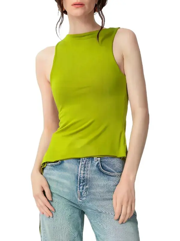 CONCEPTO Elio Draped Hardware Detail Top - Green