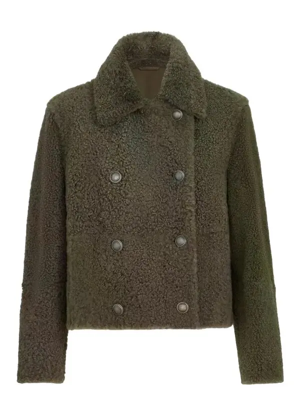 Brunello Cucinelli Double-breasted Shearling Coat - Grey