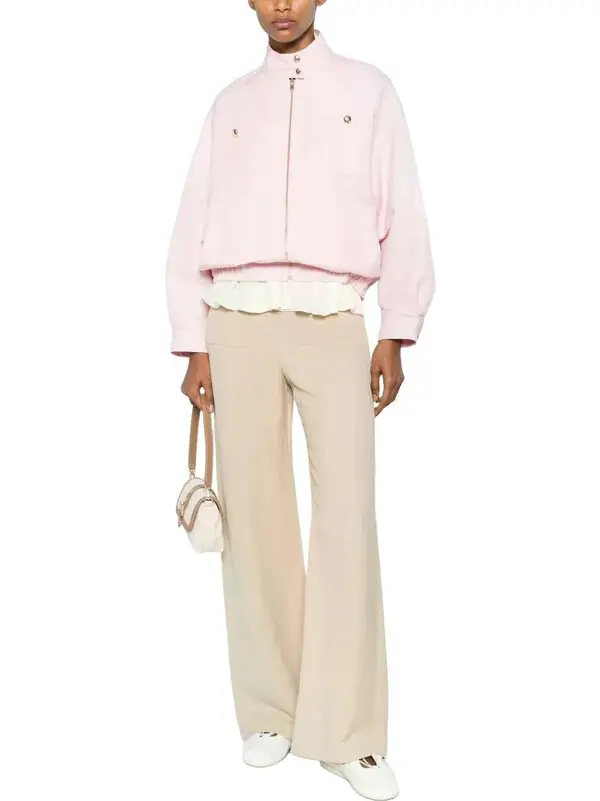 Maje Flared Trousers With Detachable Chain Belt - Neutrals