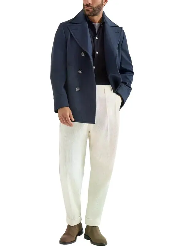 Brunello Cucinelli Virgin-wool Snap-button Shirt - Blue