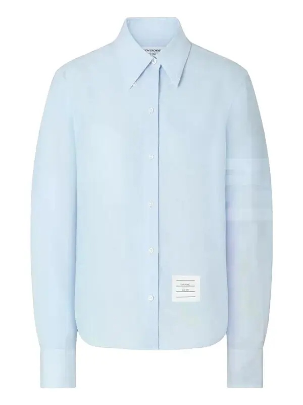 Thom Browne 4-bar Linen Shirt - Blue