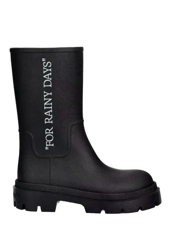 Off-White Reboot Slogan-print Chunky-sole Boots - Black