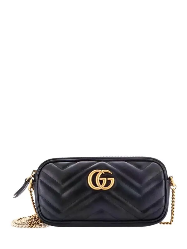 Gucci Gg Marmont Matelassé Leather Mini Crossbody Bag - Black