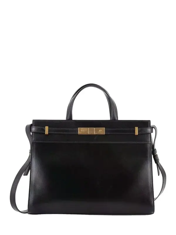 Saint Laurent Manhattan Small Shoulder Bag In Leather - Black