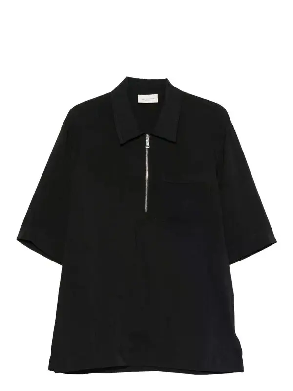 YES LONDON Quarter-zip Short-sleeve Polo Shirt - Blue