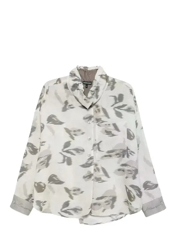 Emporio Armani Leaf Print Shirt - Grey