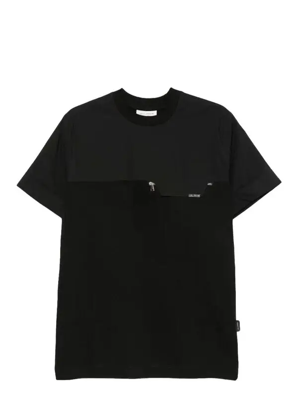 YES LONDON Zip-pocket Panelled T-shirt - Black