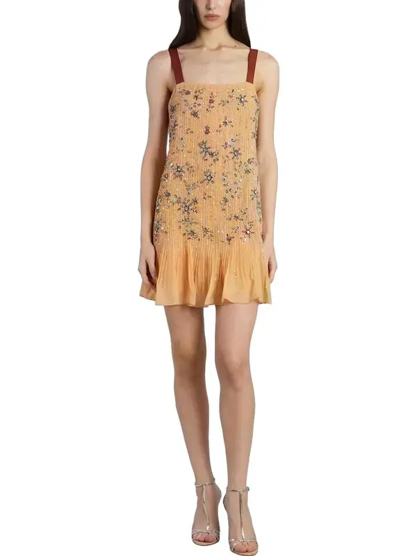 Alice + Olivia Linnea Embellished Ruffled Mini Dress - Neutrals