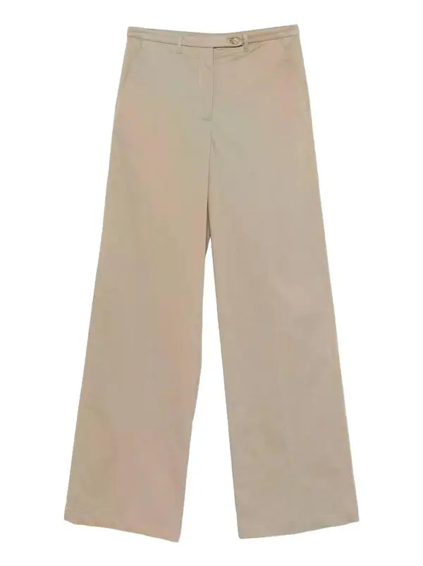 Emporio Armani Straight-leg Logo Embroidered Trousers - Neutrals