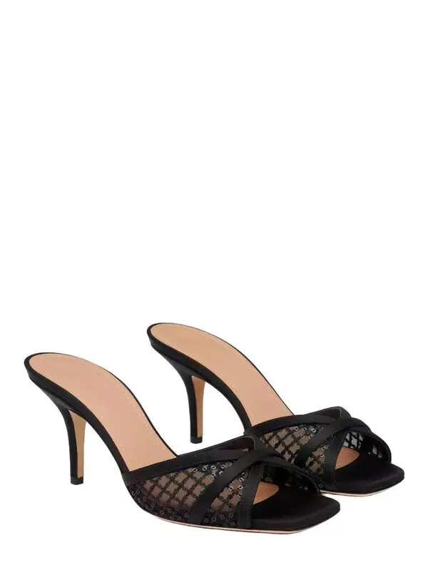 MALONE SOULIERS Perla Sequin-embellished Sandals - Black