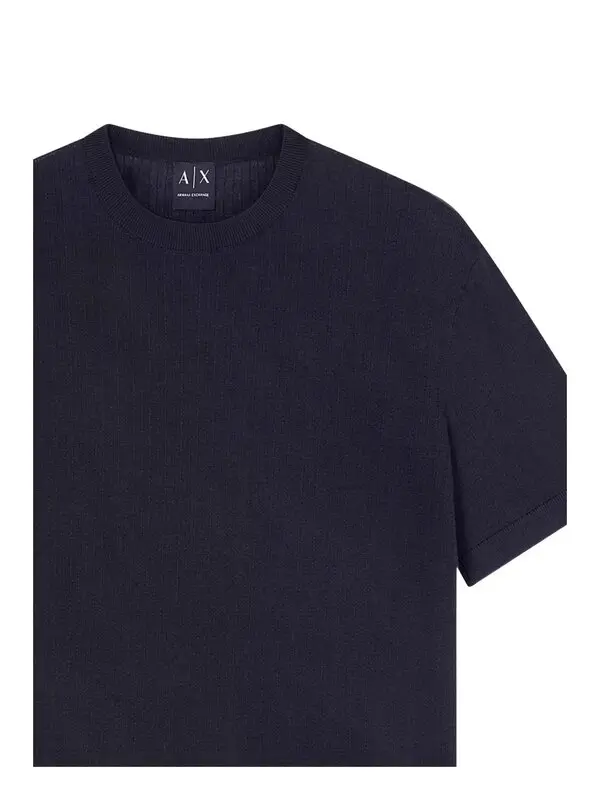 Armani Exchange Textured-knit T-shirt - Blue