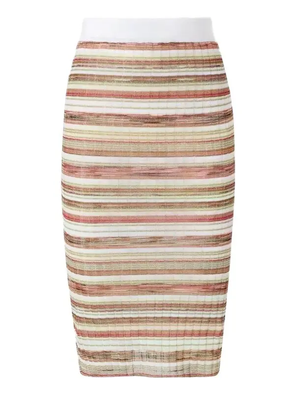 Missoni Striped Ribbed Knit Skirt - Neutrals
