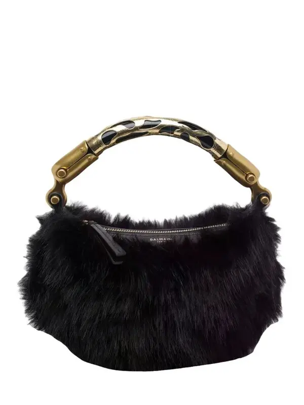 Balmain Faux Fur Tote Bag - Black
