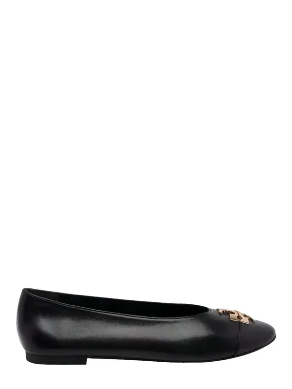 Tory Burch Charlie Logo-plaque Ballet Flats - Black
