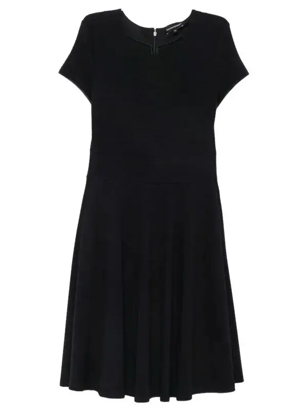 Emporio Armani Navy Short Sleeve Mini Dress - Blue