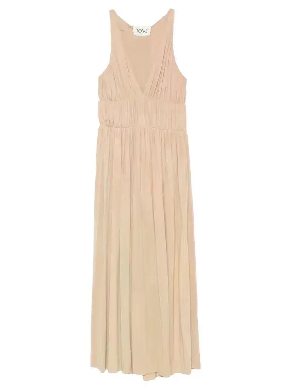 Tove Ouida Pleated Maxi Dress - Neutrals